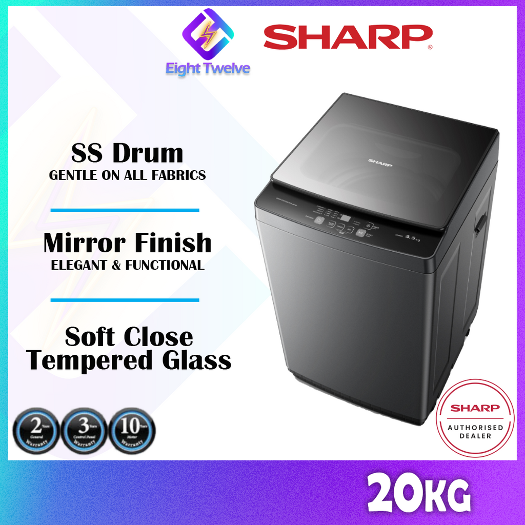 [FREE DELIVERY] Sharp Full Auto Top Load Washing Machine 7.5kg-20kg ...
