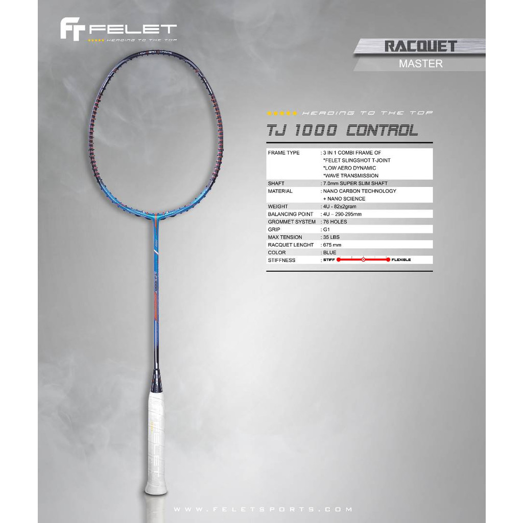 FELET Badminton Racket TJ 1000 (Control/Power/Speed) (4U) (No Stringing ...
