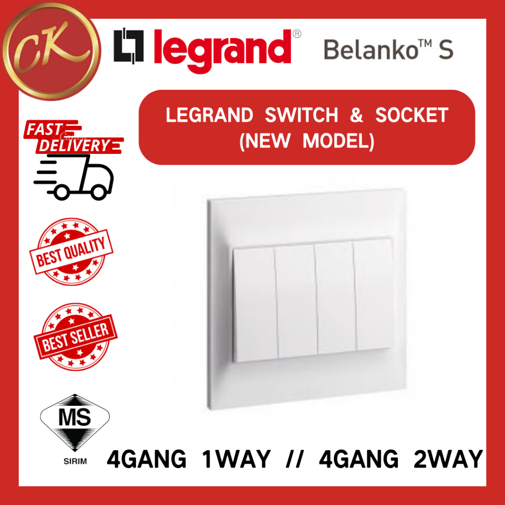 Legrand Belanko S 13A 1 2 3 4 Gang Switch 2 Way Telephone cat6 Bell 20A ...