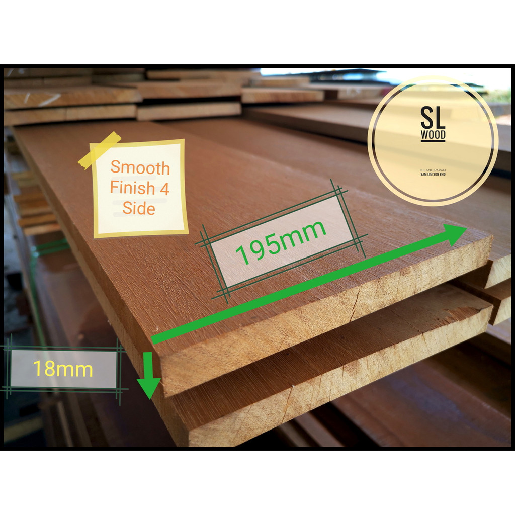 18x195MM (LONG) Balau Solid Wood (S4S) / Batang Kayu Balau Siap Ketam ...