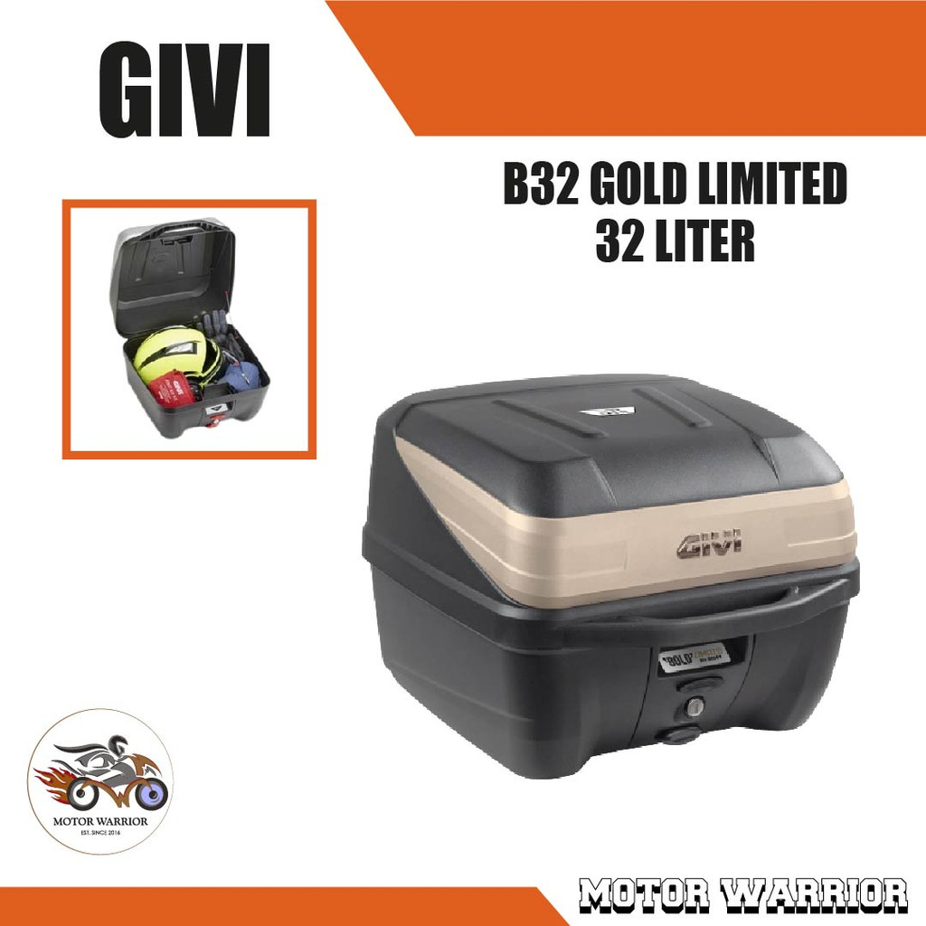 GIVI BOX 32 LITRE MONOLOCK TOP CASE LIMITED GOLD B32GOLD(2M)-MY | Shopee Malaysia