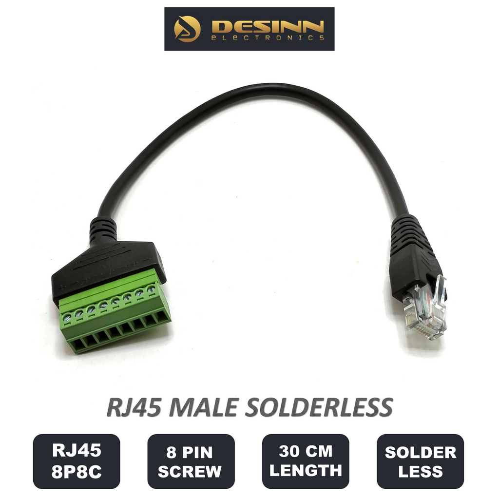 RJ45 Male to 8 Pin Screw Terminal Block Adapter Cable for Cat7 Cat6 ...
