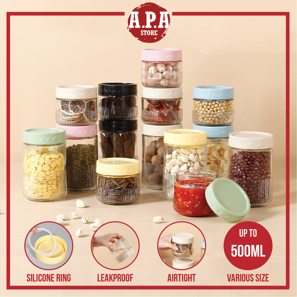 APA Mini Food Storage Snack Candy Jar Glass Container Kitchen Seasoning ...