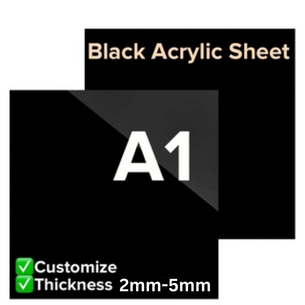 Black Color Acrylic Sheet A1 Size ( 594mm width x 841mm length ...