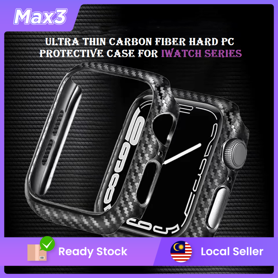 Ultra Thin Carbon Fiber Hard PC Protective Case Cover For iWatch 9 8 7 ...