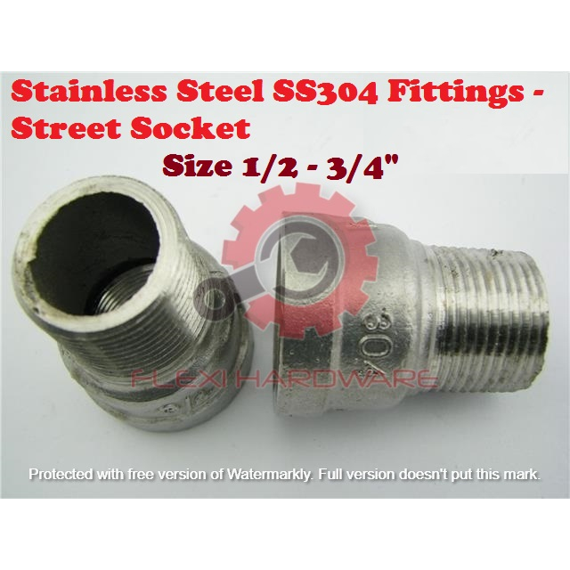 Stainless Steel SS304 Fittings - Street Socket Size 1/2 - 3/4" | Shopee ...