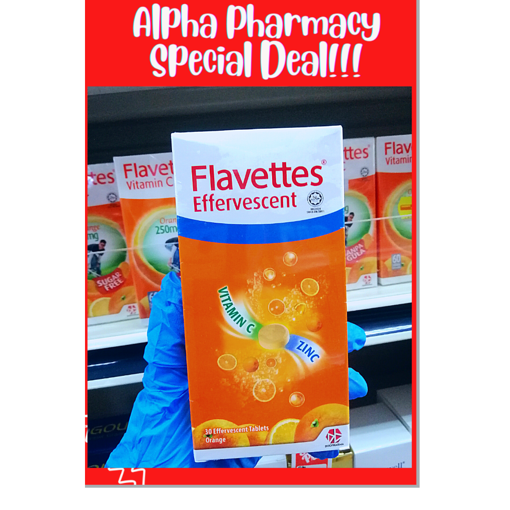 Flavettes Vitamin C Plus Zinc 1000mg 30s Effervescent | Ready Stock ...