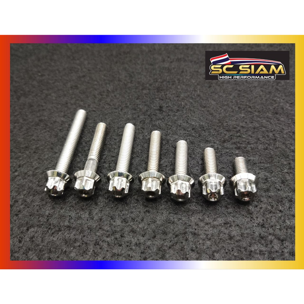 🔩 🇹🇭 SKRU SAIZ 10/M6 GOLD DAN SILVER CNC ORIGINAL SC SIAM CARBON STEEL ...