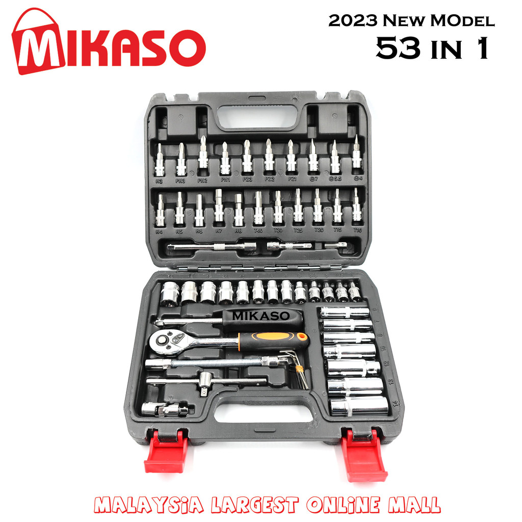 [Saiz 1/4] 53 pcs Ratchet Box Socket Set Box Set Spanner Set Wrench Set ...