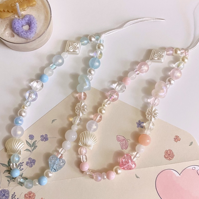 the 8 chapter | vintage core | handmade beaded keychain keyring phone charm phone strap ...