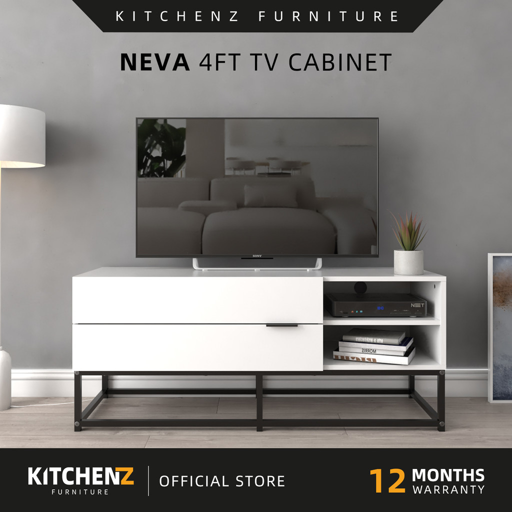 KitchenZ Sabah Neva Series 4FT Tv Cabinet Tv Console Rak Tv Kabinet Tv ...