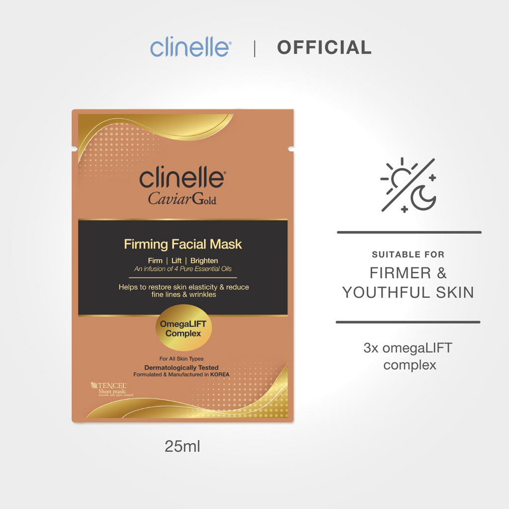 Clinelle CaviarGold Firming Facial Mask Triple Gold Lifting & Firming ...
