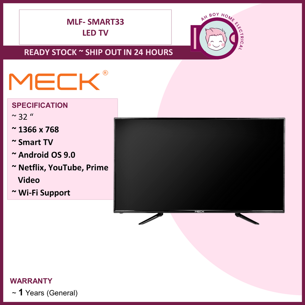 Meck LED TV 32 " + T2 + SMART ( MLF-SMART33 ) | Shopee Malaysia