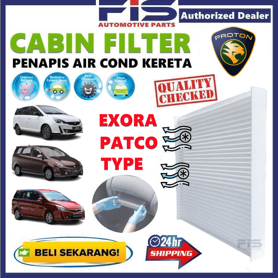 FIS Cabin Air Cond Filter Proton Exora Patco Type Penapis Angin Udara ...