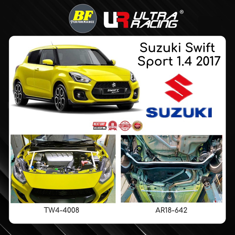 Ultra Racing Suzuki Swift Sport 1.4 Stage 1 Front Bar Rear Antiroll Bar ...