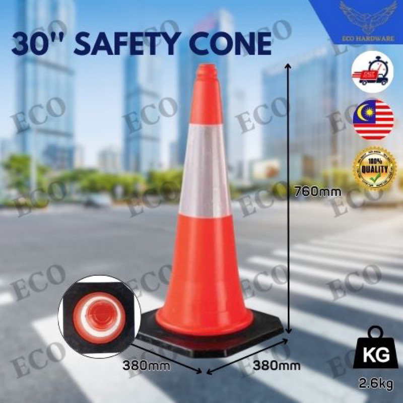 30" Traffic Cone Safety Road Cone Traffic PVC Heavy Base Safety PE ...