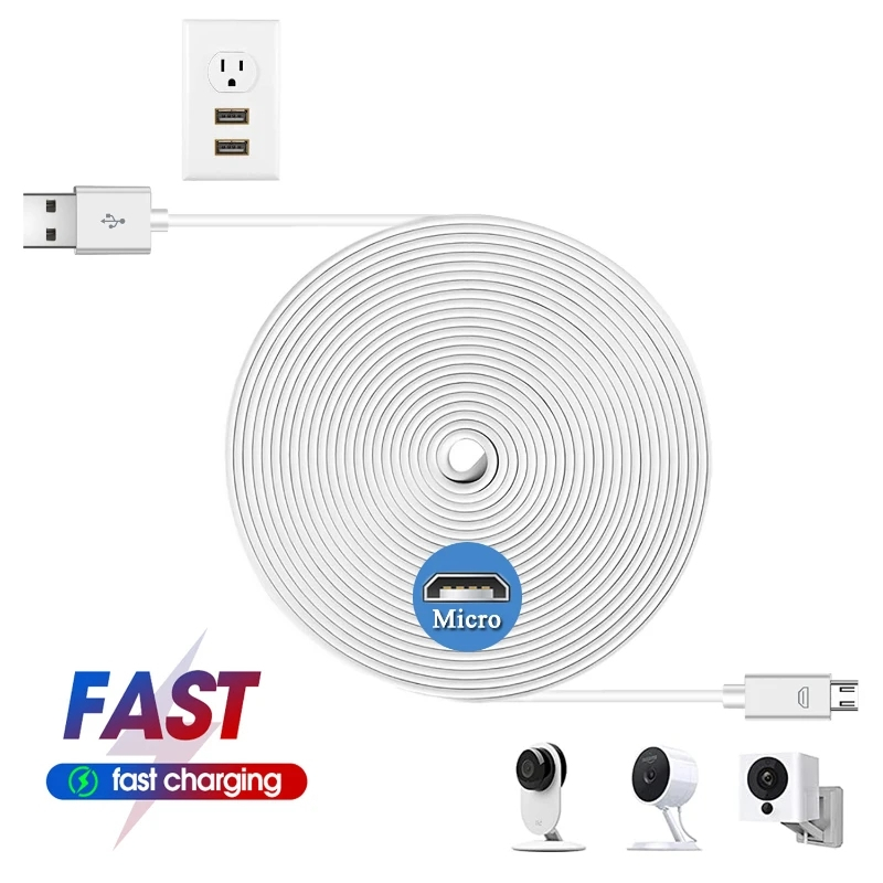 3m 5m 10m Micro USB Cable USB Power Extension Cable for Security Camera ...