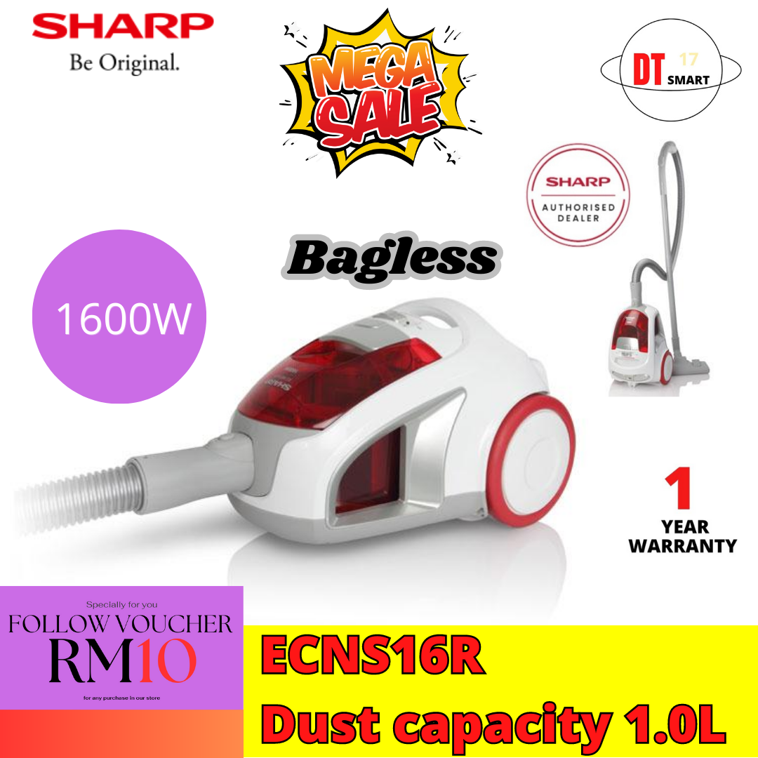 Sharp Bagless Vacuum Cleaner 1600W ECNS16R | Shopee Malaysia