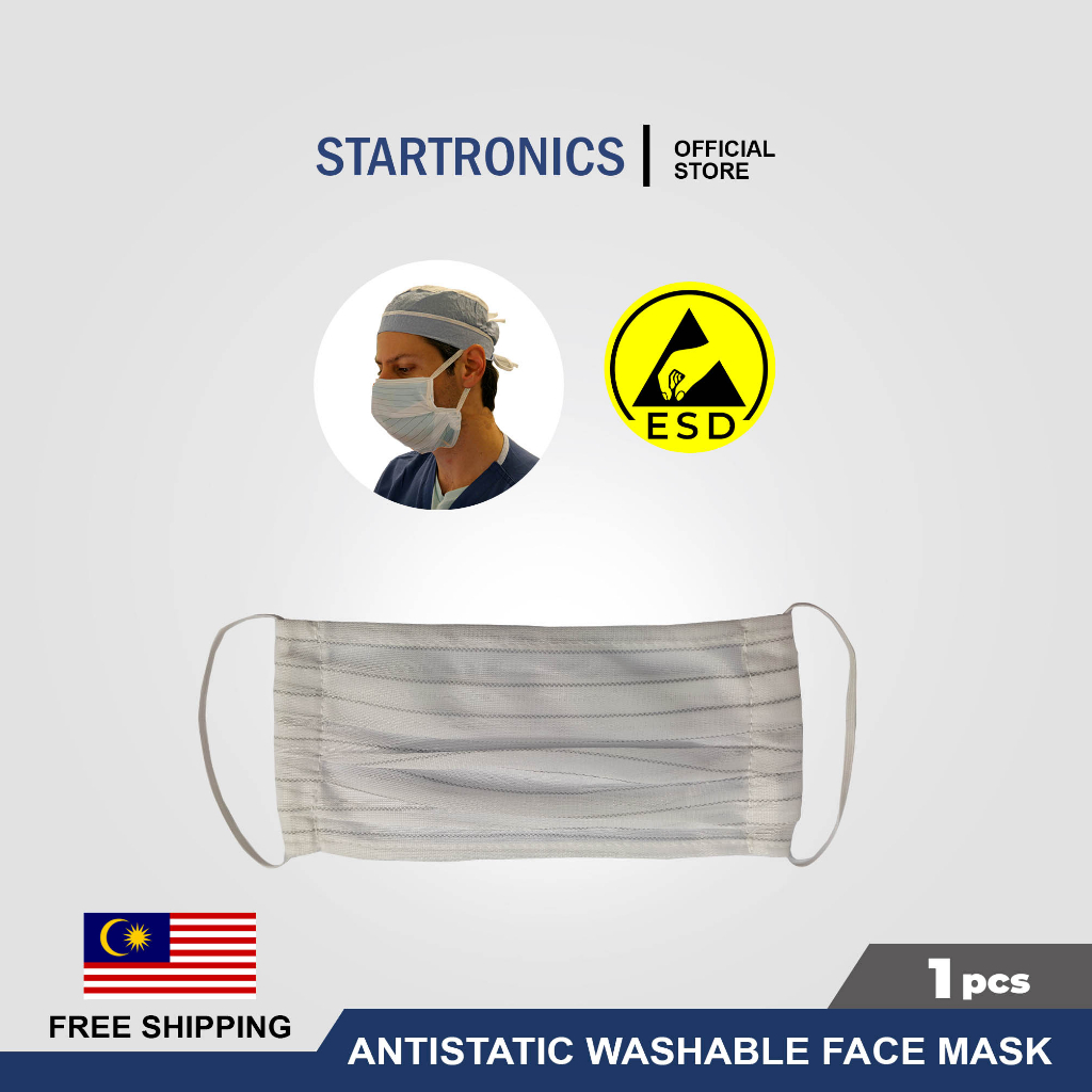 ESD Clean Room Face Mask White Antistatic Washable Face Mask | Shopee ...