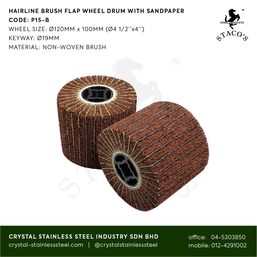 STACOS Non Woven Nylon Fiber Wool Burnishing Polishing Wheel Hairline ...