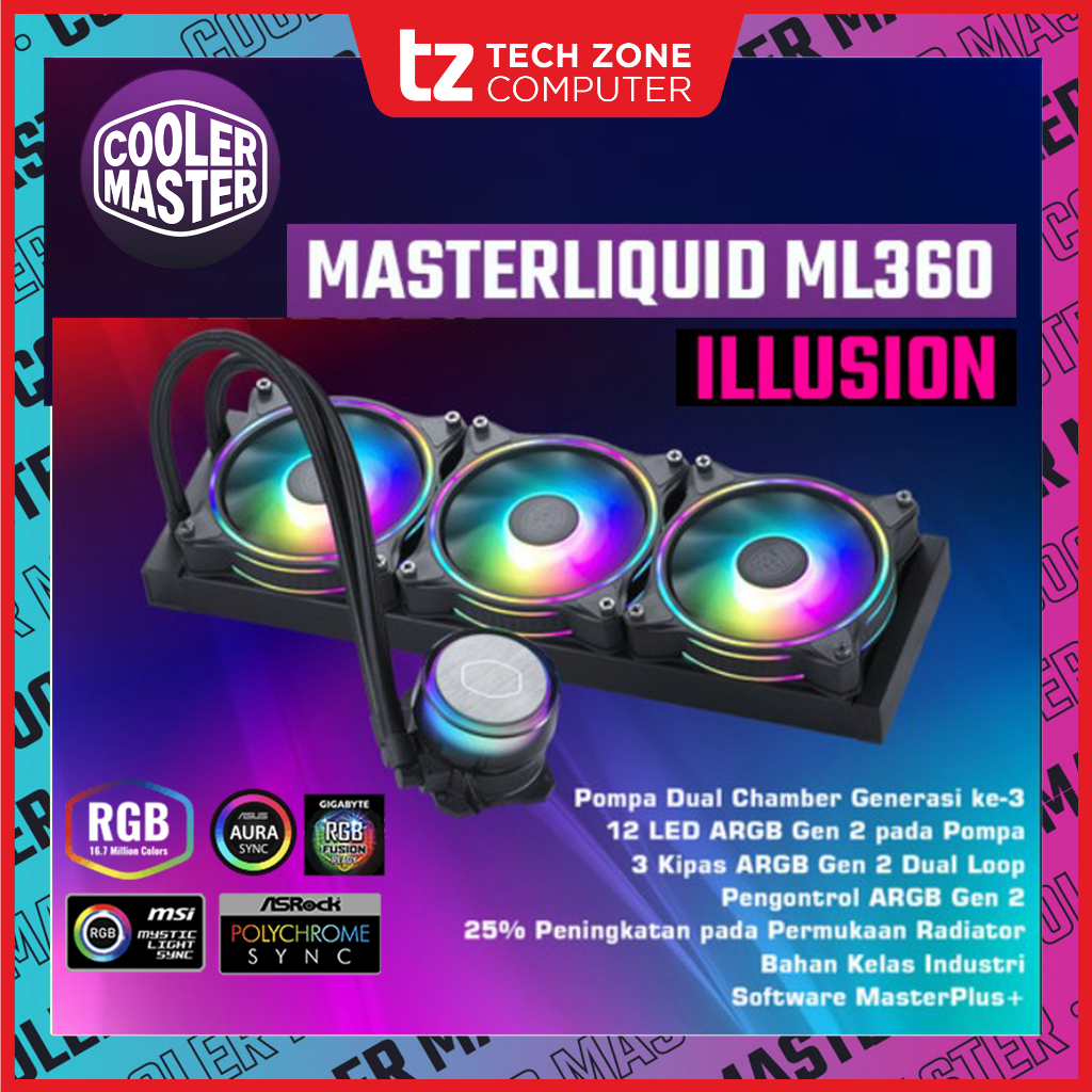 Cooler Master MasterLiquid ML360 Illusion AIO Liquid Cooler ARGB ( MLX ...