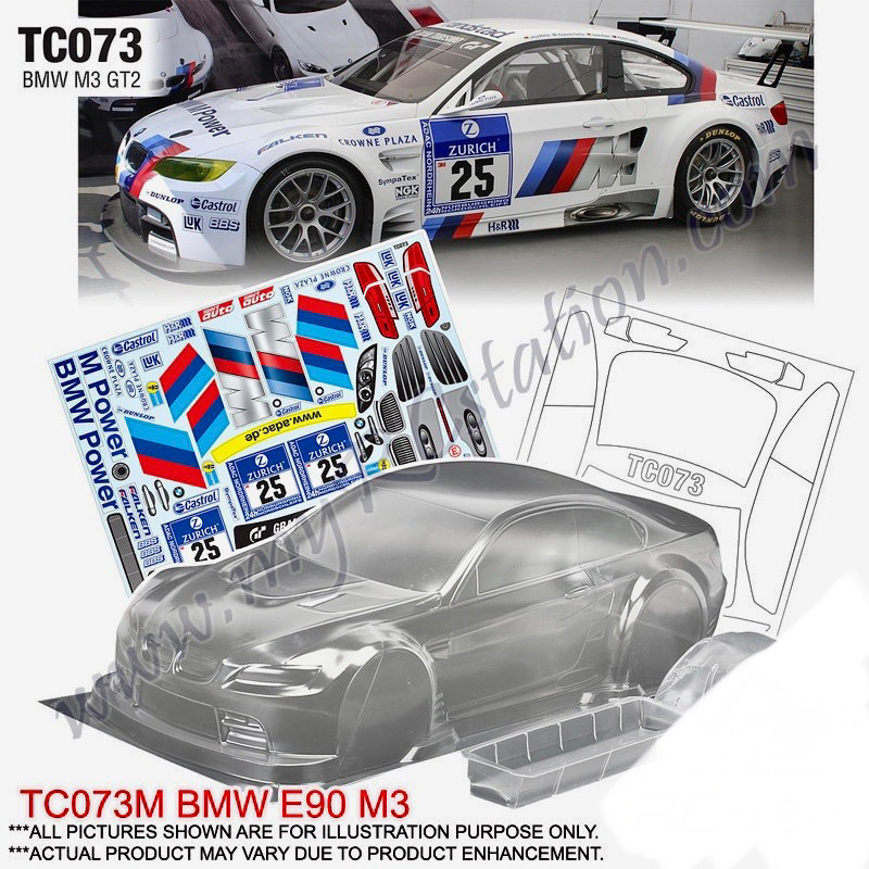 Team C Body Shell 1/10 Clear Body TC073 BMW E90 M3 GT2 (Width 190mm ...