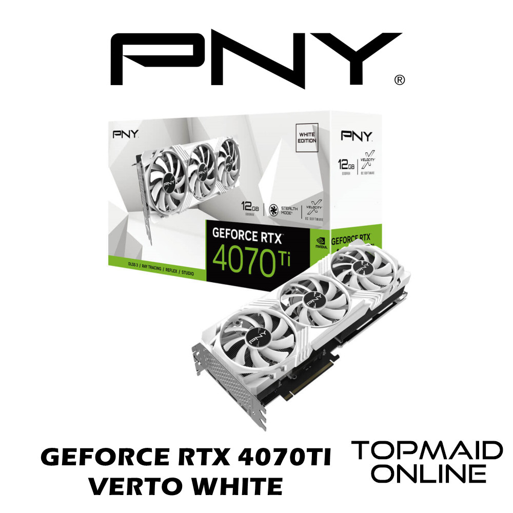 PNY GEFORCE RTX 4070TI 12GB GDDR6X 192BIT VERTO WHITE EDITION GRAPHIC CARD | Shopee Malaysia