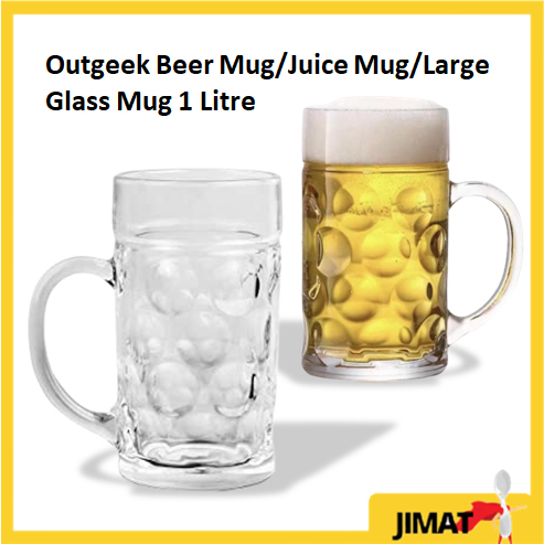 Outgeek Beer Mug/Juice Mug/Large Glass Mug 1 Litre | Shopee Malaysia