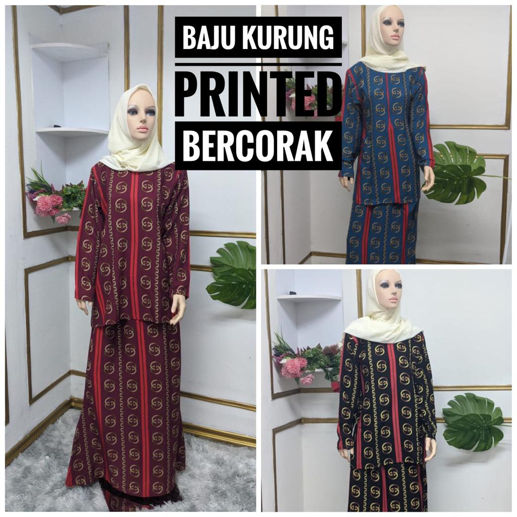 Baju Kurung Modern Printed Bercorak Murah Baju Kurung Clearance Stock ...
