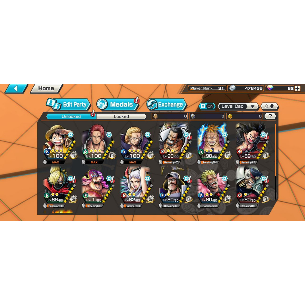 One Piece Bounty Rush: 3 EXTREME Luffy EX MAX + Shanks RED MAX + Yamato ...
