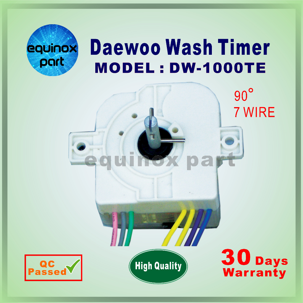 DW-1000TE DW-1400TE Daewoo Washing Machine 7 Wire Wash Timer (Semi Auto ...