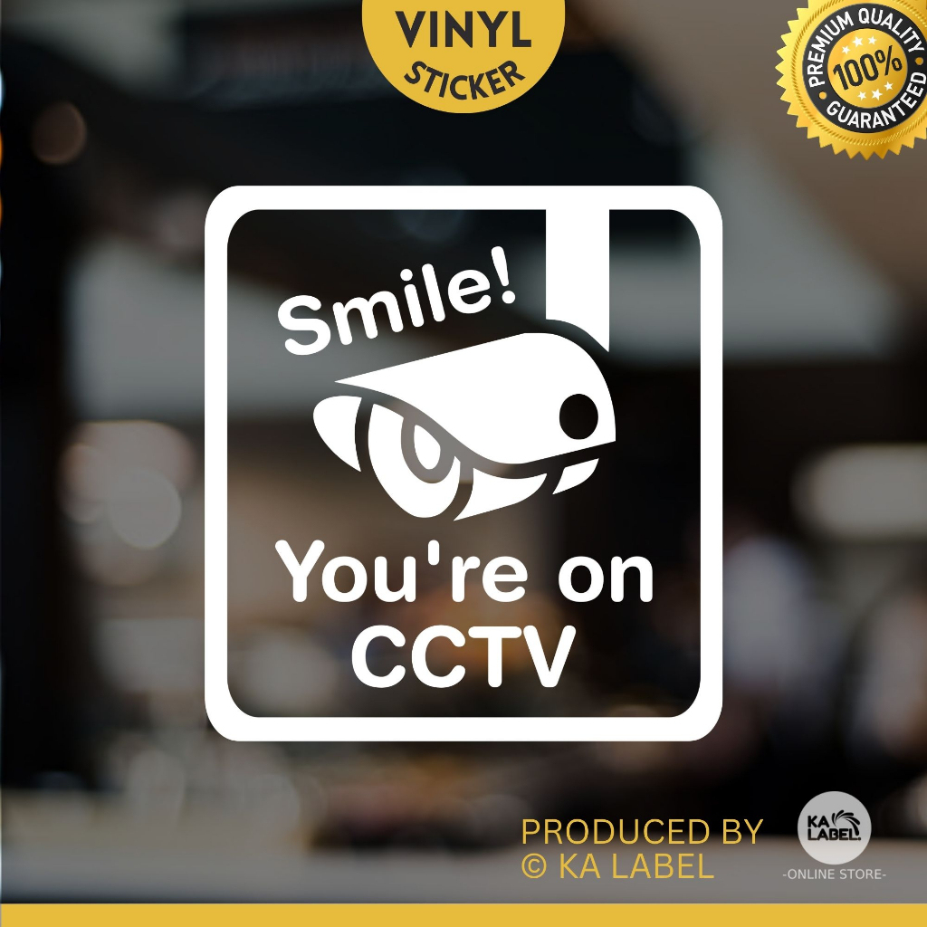 (Ready Stock) Smile You're on CCTV Sticker Home / Office / Shop Vinyl ...
