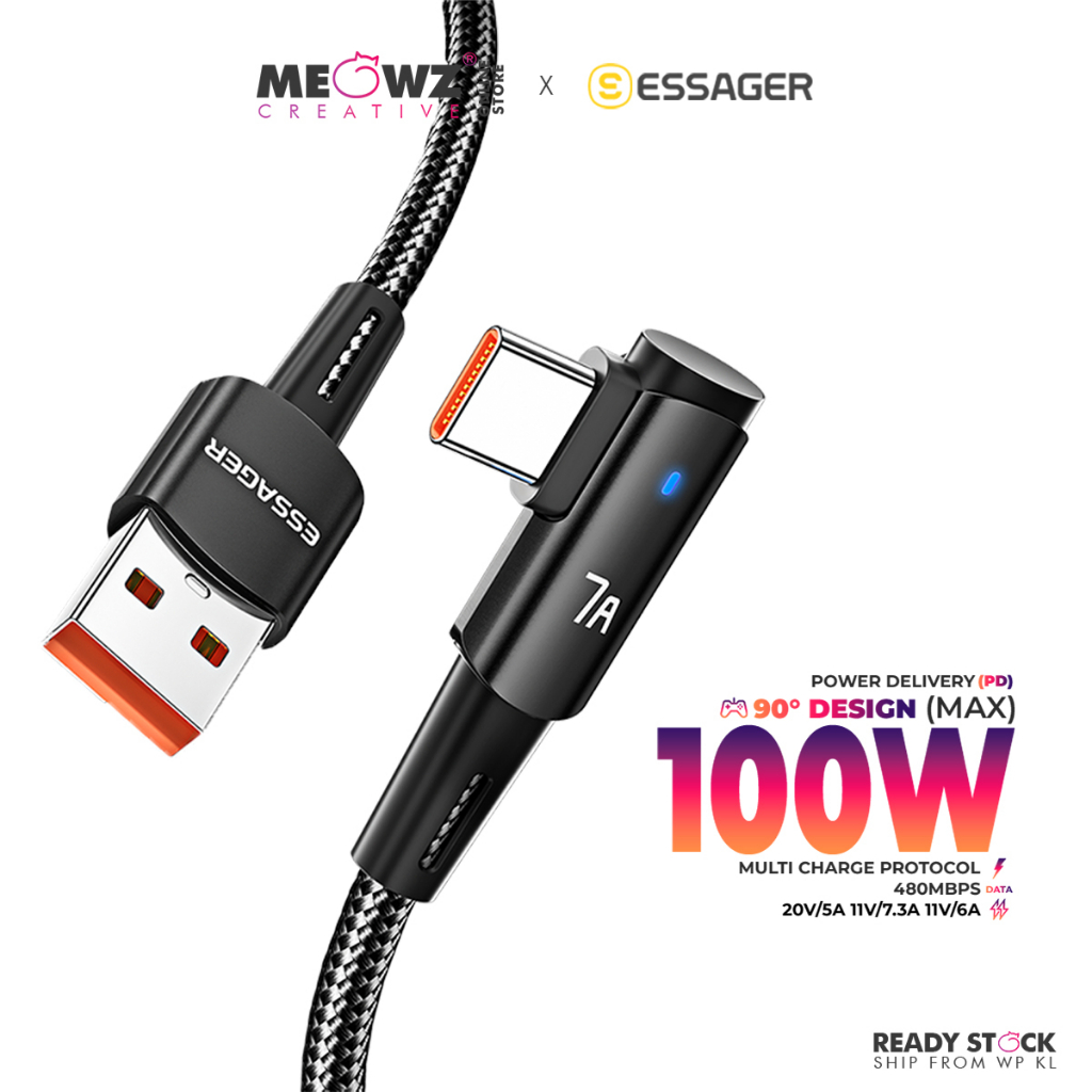 Essager 7A/80W 6A/66W 5A/100W USB to Type-C Super Fast Charging Cable ...