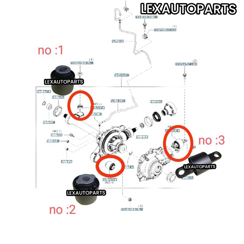 FORD RANGER T6 (2012~2019) / MAZDA BT50 (2012~2016) DIFFERENTIAL BUSH ...