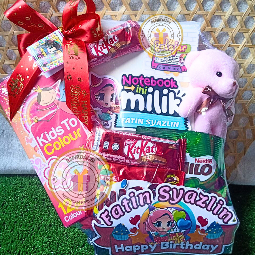 Hamper birthday sesuai untuk kanak-kanak 6-12tahun custom nama dan ...