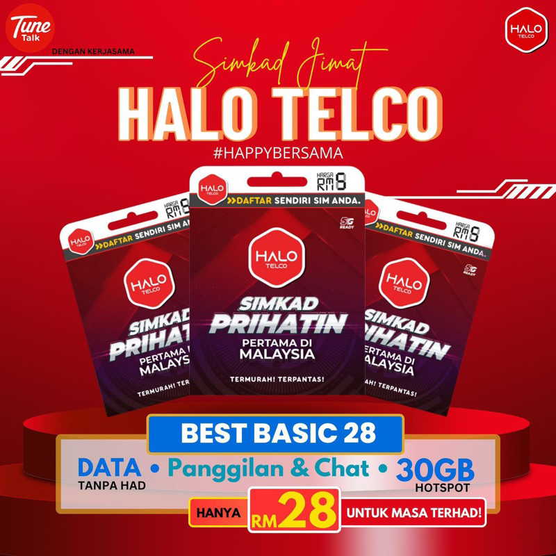 SIM KAD UNLIMITED SUPER JIMAT HALO TELCO TUNETALK PREPAID PAKEJ B40- READY STOCK FAST SHIPPING ...