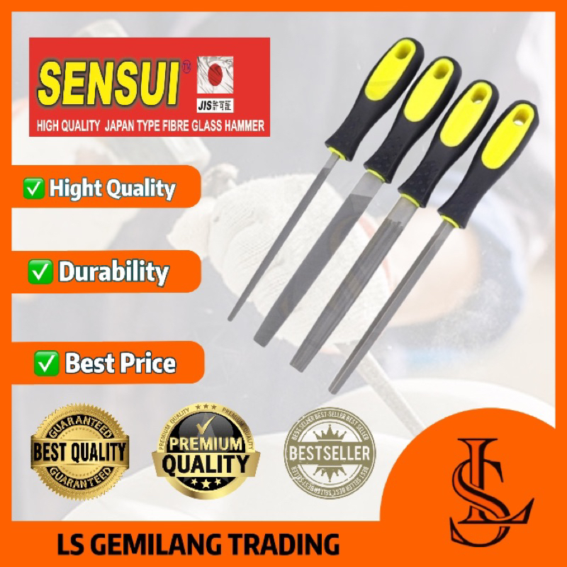 SENSUI 6" 8'' High Quality Thick / Thin Flat File Stronger Steel Sharp ...