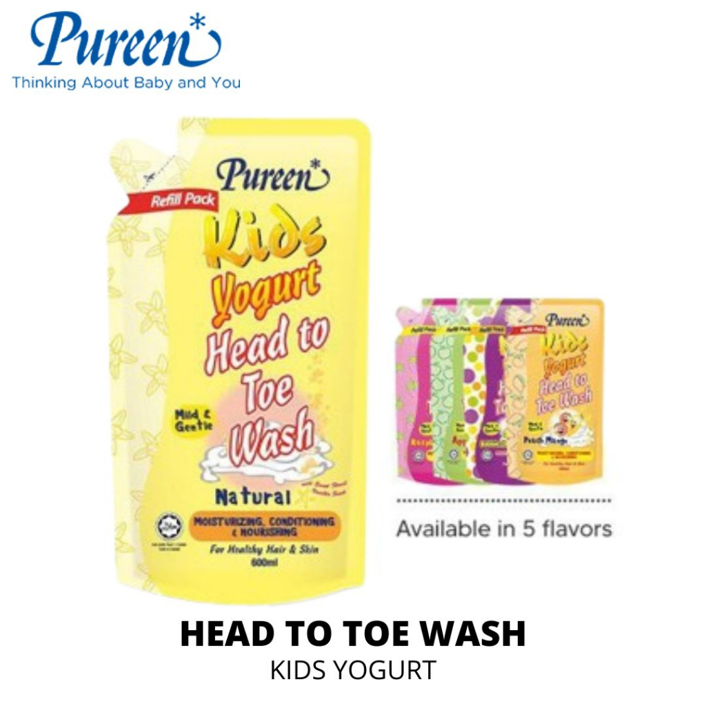 Pureen Kids Yogurt Head to Toe Wash Refill (600ml) | Shopee Malaysia