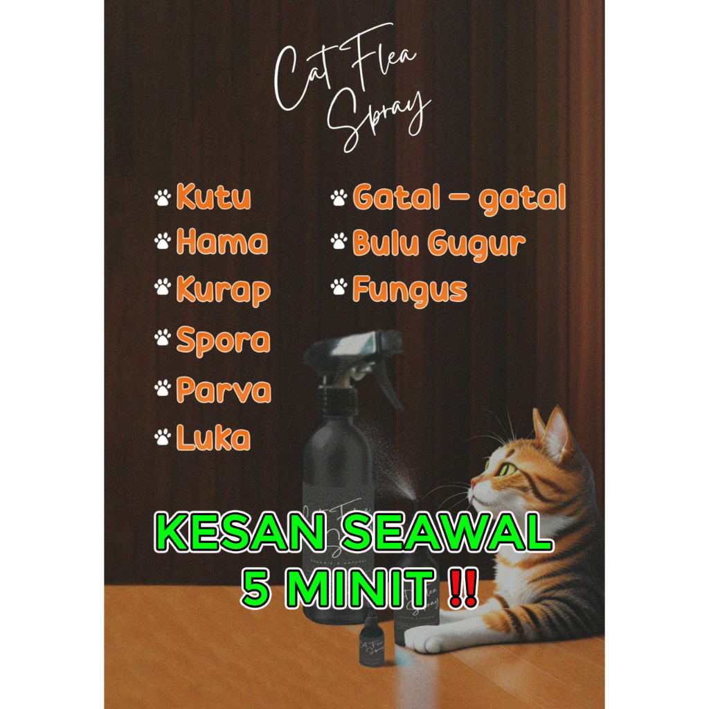 Cat Flea Spray ‼️ Ubat Kutu Kucing / Spray Kutu Kucing / Ubat Kurap ...