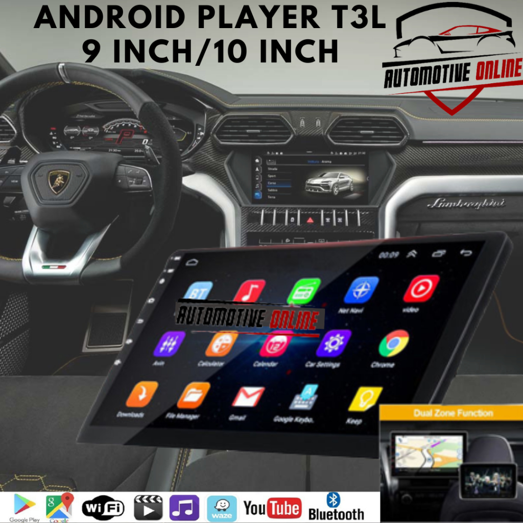 Android Car Player T3L 9"/10" (1RAM + 32 GB)(2RAM + 32GB) Hight Spec Quad Core Car Bluetooth ...