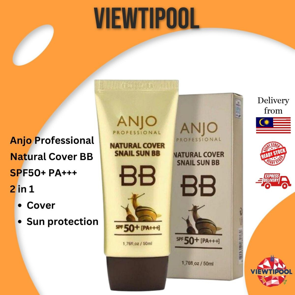 ANJO Natual Cover Snail BB Cream // Sun Cream - 50ML (SPF50+ PA+++) | Shopee Malaysia