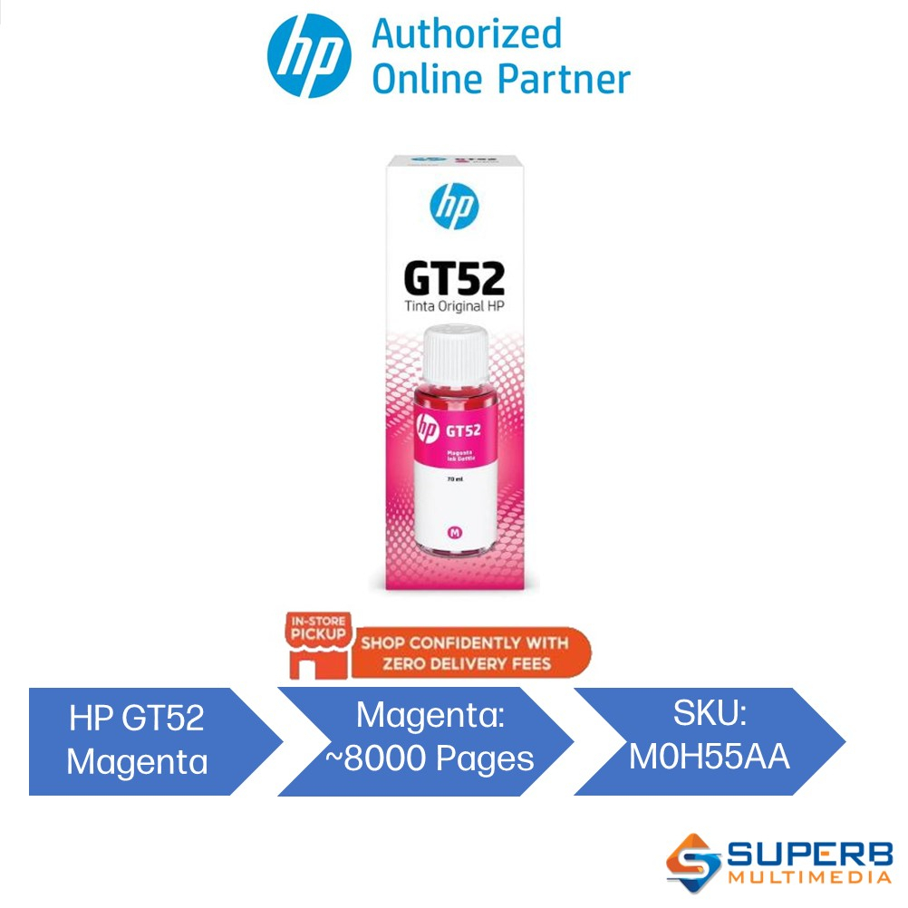 HP GT52 Magenta Original Ink Bottle (70ml) | Shopee Malaysia