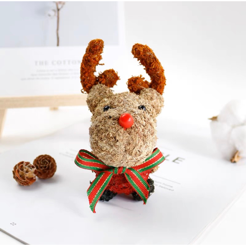 Elk Moose Wapiti Design Deer Moss Grass Real Dried Flower Deco Bouquet ...