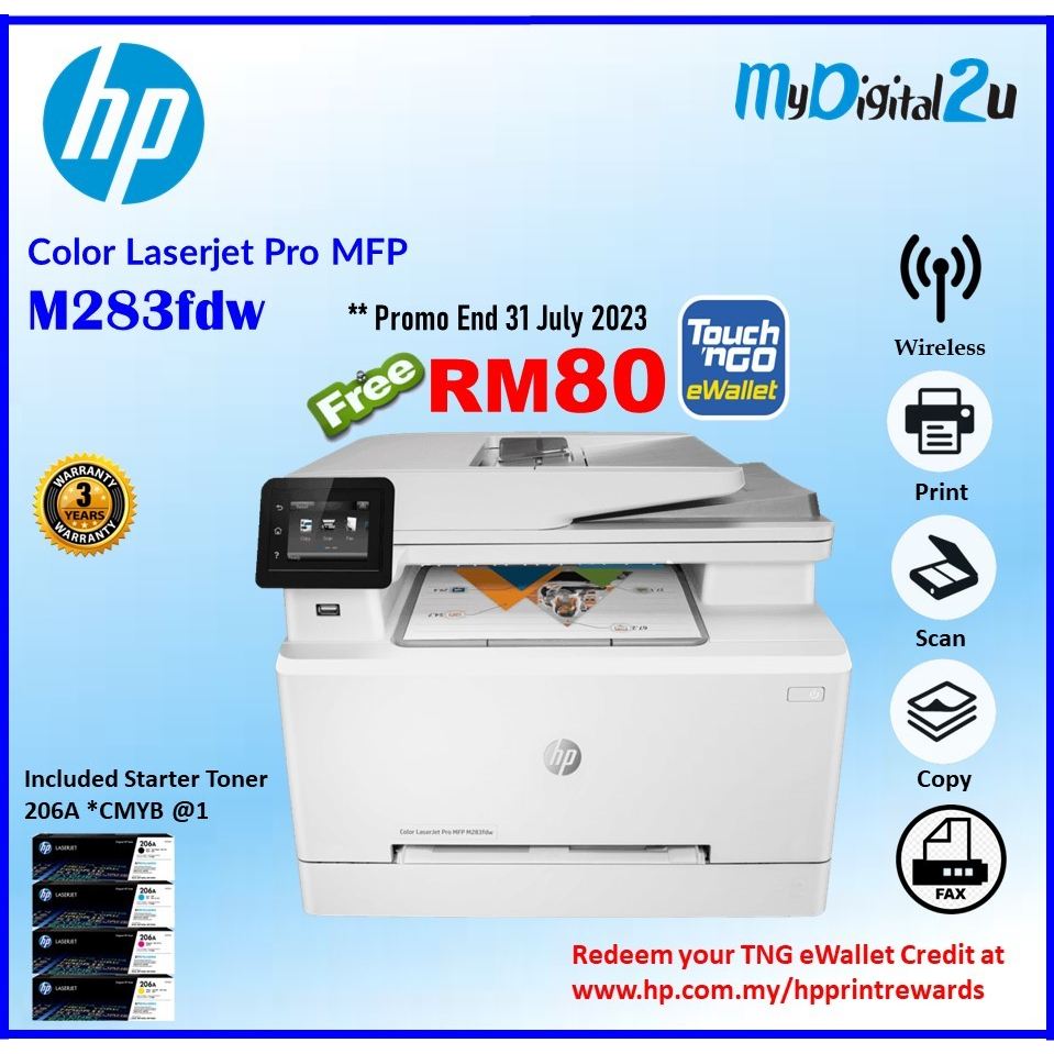 HP Color LaseJet Pro MFP M283fdw Printer | Shopee Malaysia