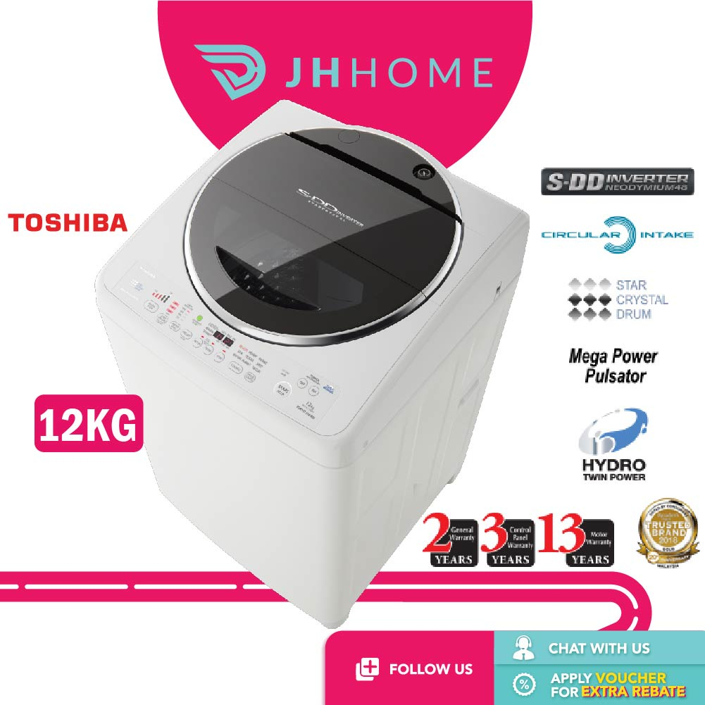 Toshiba 12KG Inverter Fully Auto Top Load Washer Washing Machine AW ...