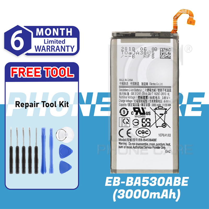 Battery EB-BA530ABE Compatible For Samsung A8 2018 A530F (3000 mAh ...