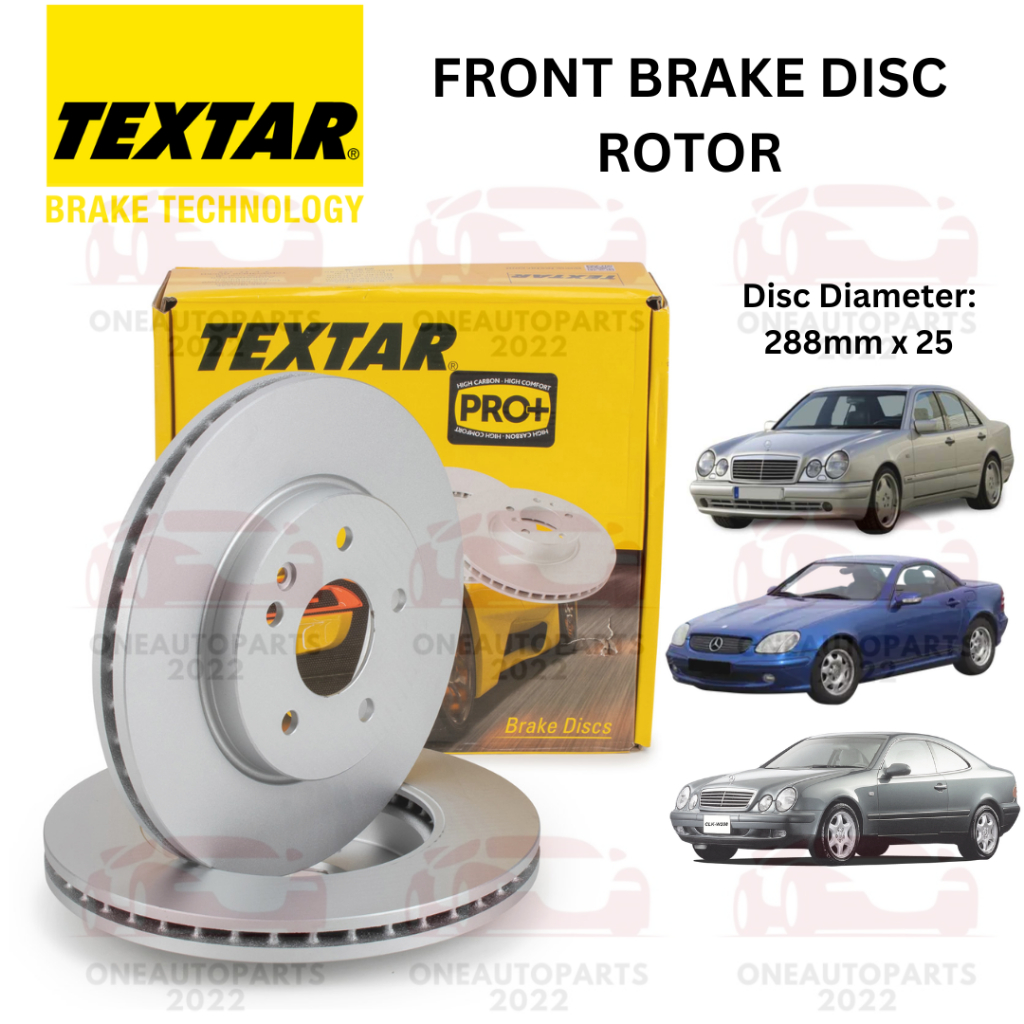 TEXTAR GERMANY FRONT BRAKE DISC ROTOR MERCEDES BENZ W210 E200 E200K ...