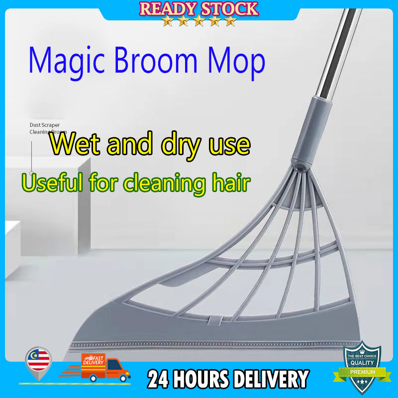 Magic Broom Mop Dry & Wet Floor Cleaning Brush Lantai Penyapu Magic Mop ...