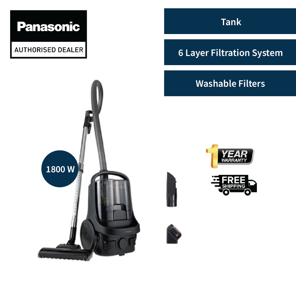 Panasonic Cyclone Bagless Canister Vacuum Cleaner with Hepa Filter ...