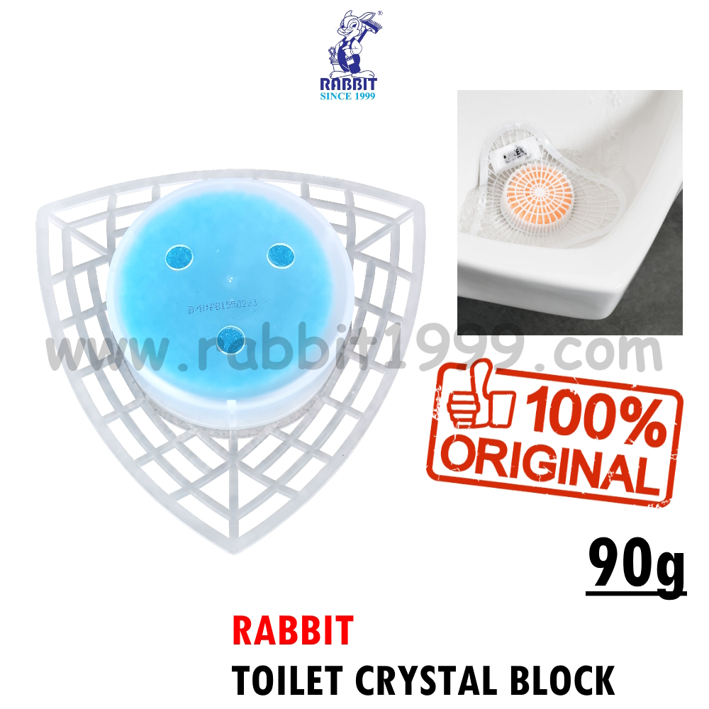 RABBIT TOILET CRYSTAL BLOCK - 90g - blue - 三角小便斗防臭块 / urinal bowl block ...